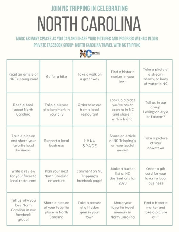Play North Carolina Bingo to Celebrate NC With Us | NC Tripping